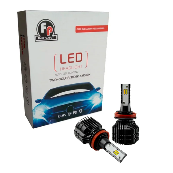 LÂMPADA LED HB3 9005 2 (TWO) CORES 3K/6K FP IMPORT