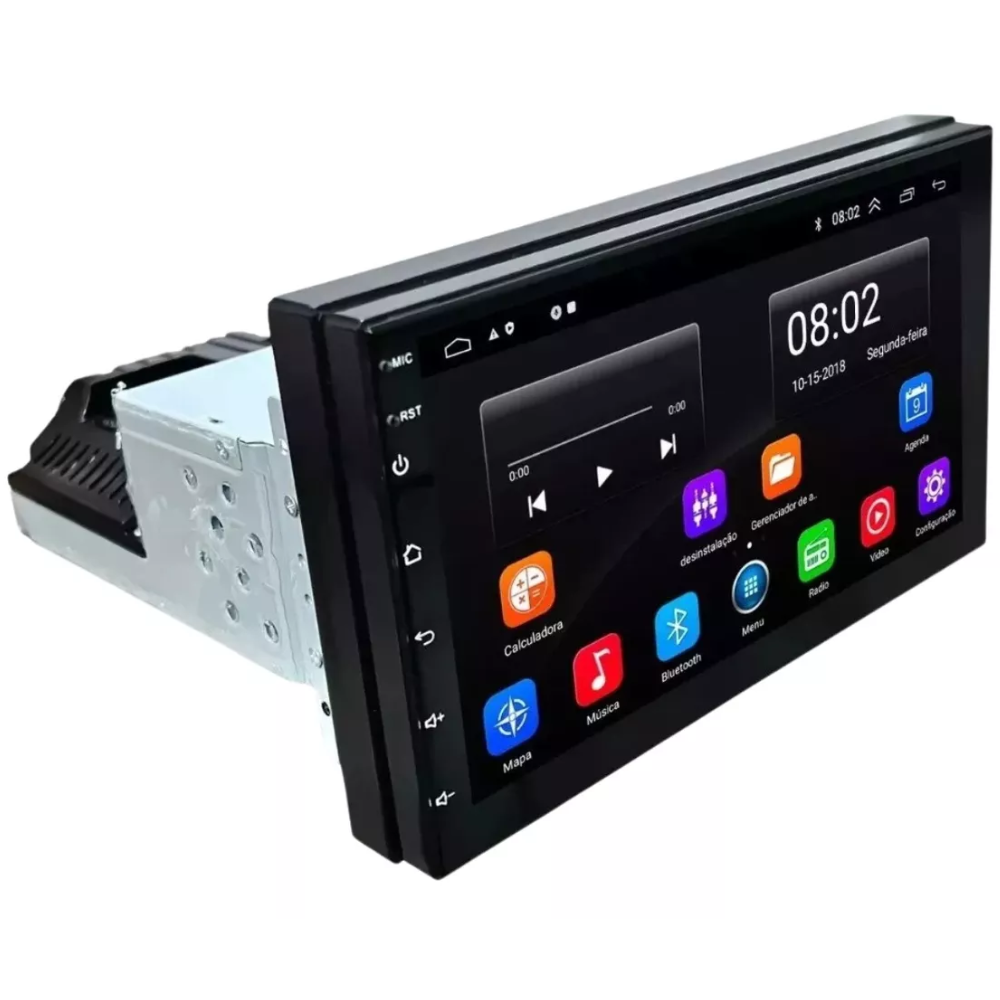 CENTRAL MIDIA 7" ANDROID TRASEIRA 1 DIN USB/AUX/BT/ESP HT-6722 HTECH