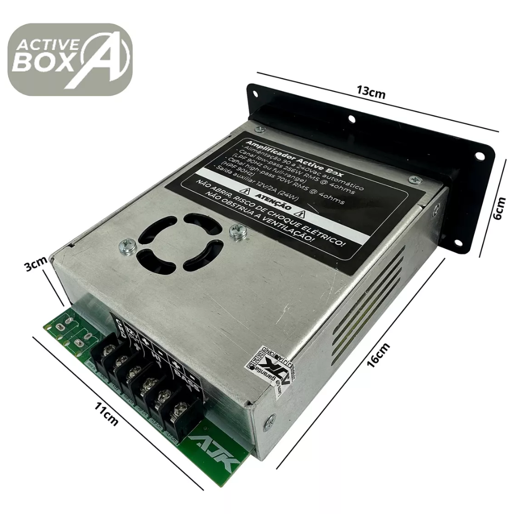 RADIO AMPLIFICADOR ACTIVE BOX C/FONTE RCA 350W 2C 4H AJK