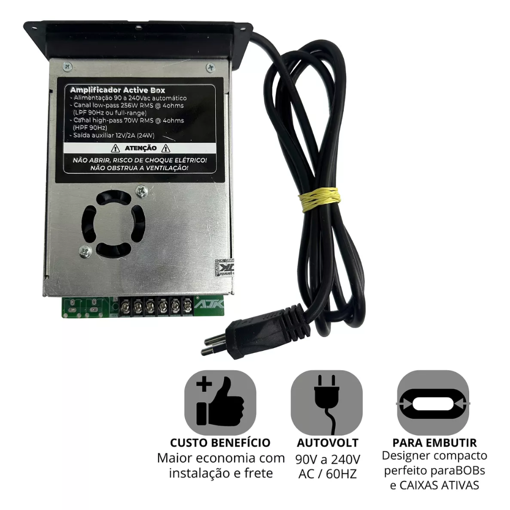 RADIO AMPLIFICADOR ACTIVE BOX C/FONTE RCA 350W 2C 4H AJK
