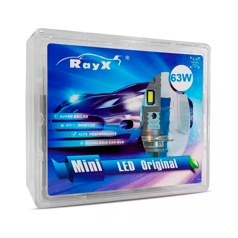 LÂMPADA LED H1 6000K 12.000LUMENS ENCAIXE ORIG RAYX